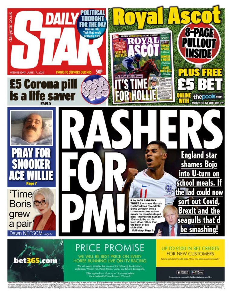 Daily Star Front Page 17th of June 2020 - Tomorrow's Papers Today!