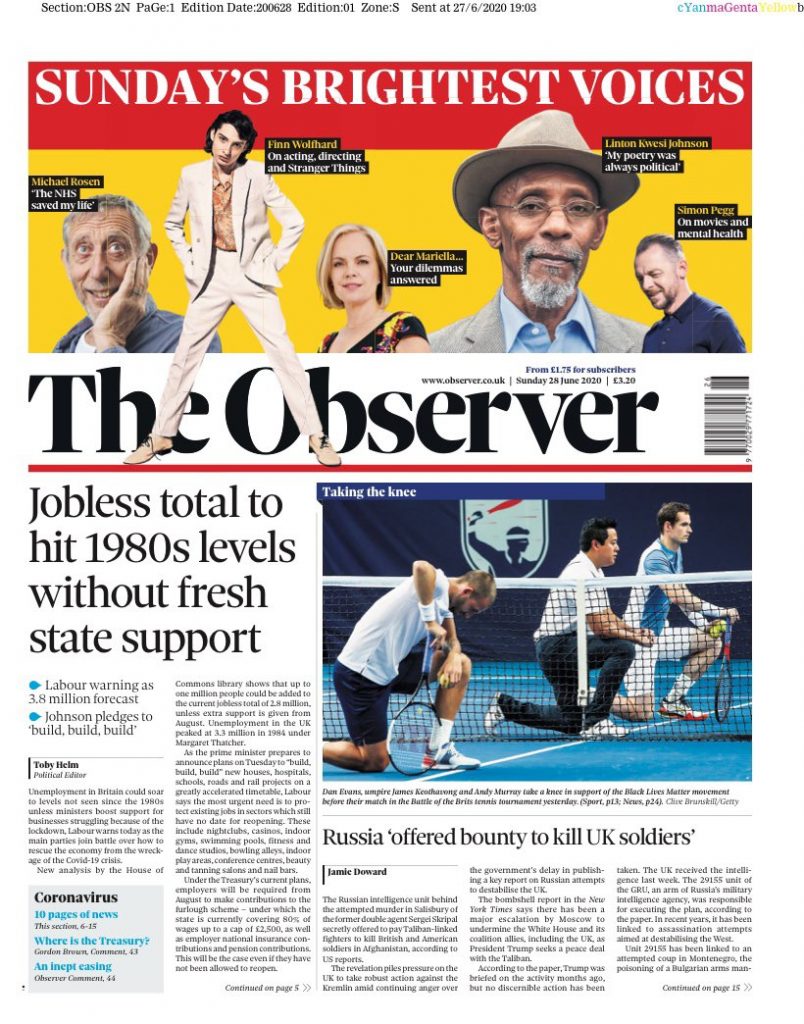 Front Pages 28th of June 2020 - Tomorrow's Papers Today!
