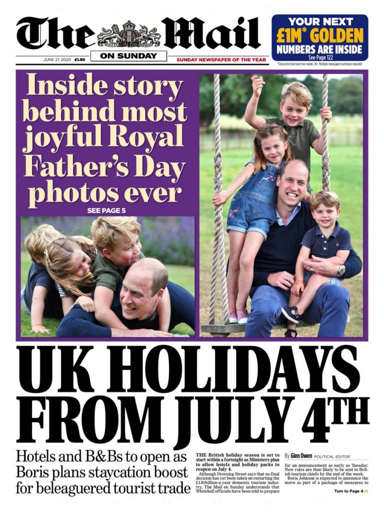 Sunday Mail Front Page 21st of June 2020 - Tomorrow's Papers Today!