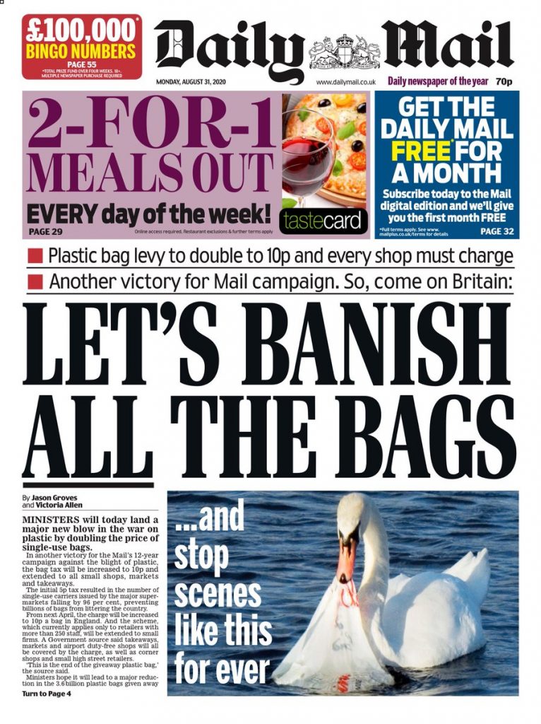 Daily Mail Front Page 31st of August 2020 - Tomorrow's Papers Today!