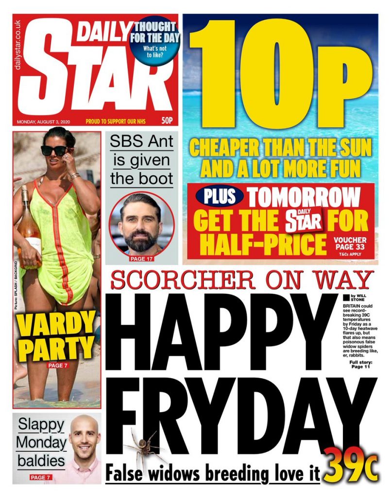 Daily Star Front Page 3rd of August 2020 - Tomorrow's Papers Today!