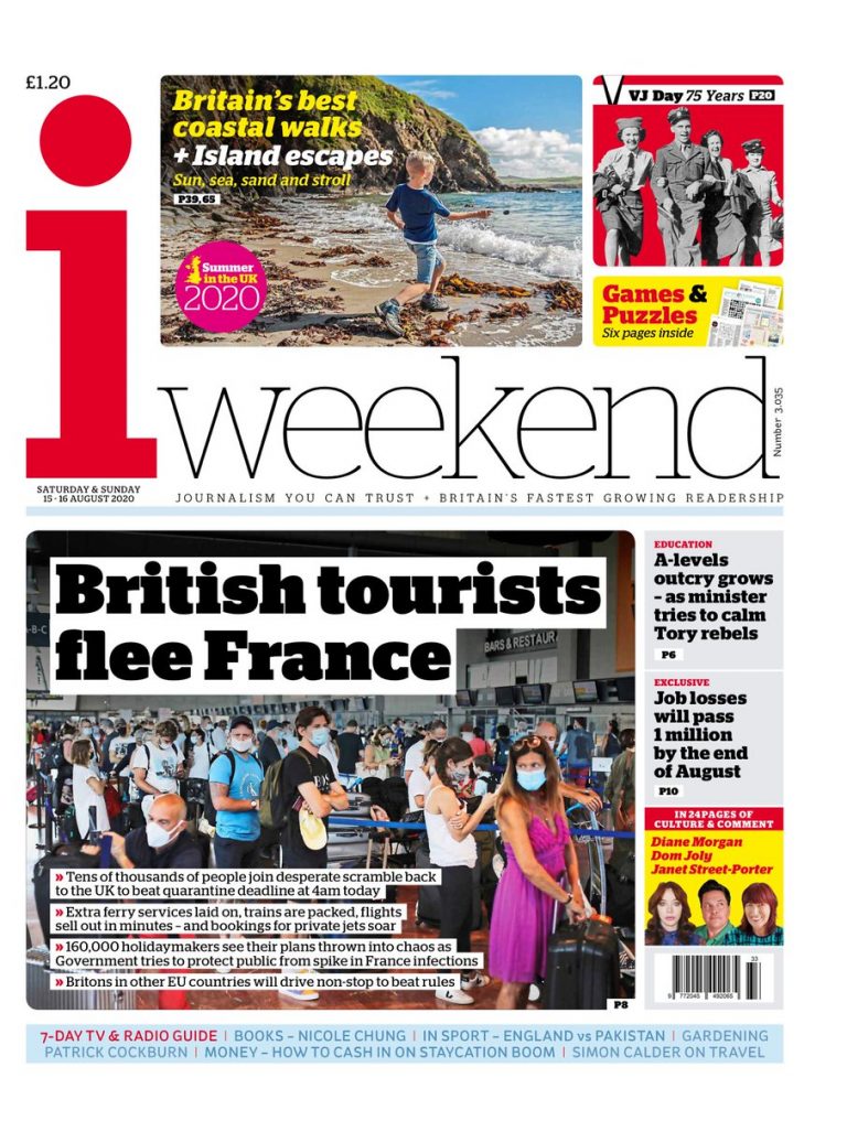 i Front Page 15th of August 2020 - Tomorrow's Papers Today!