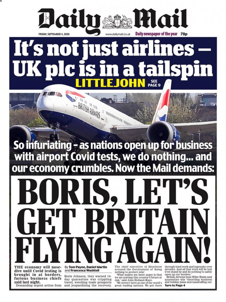 Daily Mail Front Page 4th of September 2020 - Tomorrow's Papers Today!