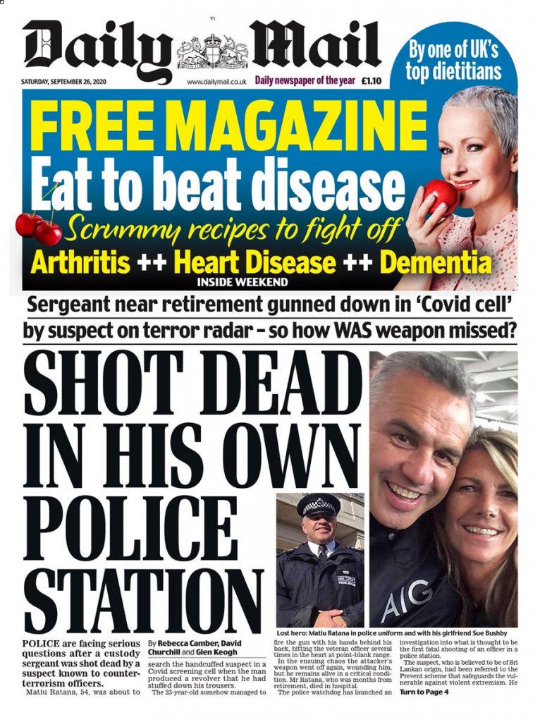 Daily Mail Front Page 26th of September 2020 - Tomorrow's Papers Today!