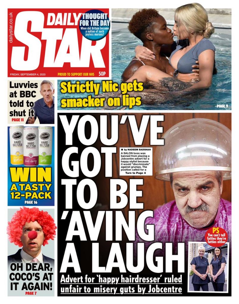 Daily Star Front Page 4th of September 2020 - Tomorrow's Papers Today!