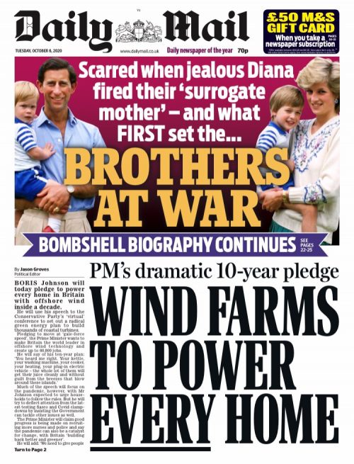 Daily Mail Front Page 6th of October 2020 - Tomorrow's Papers Today!