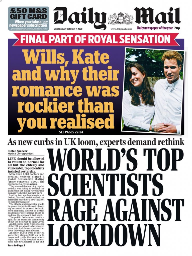 Daily Mail Front Page 7th of October 2020 - Tomorrow's Papers Today!