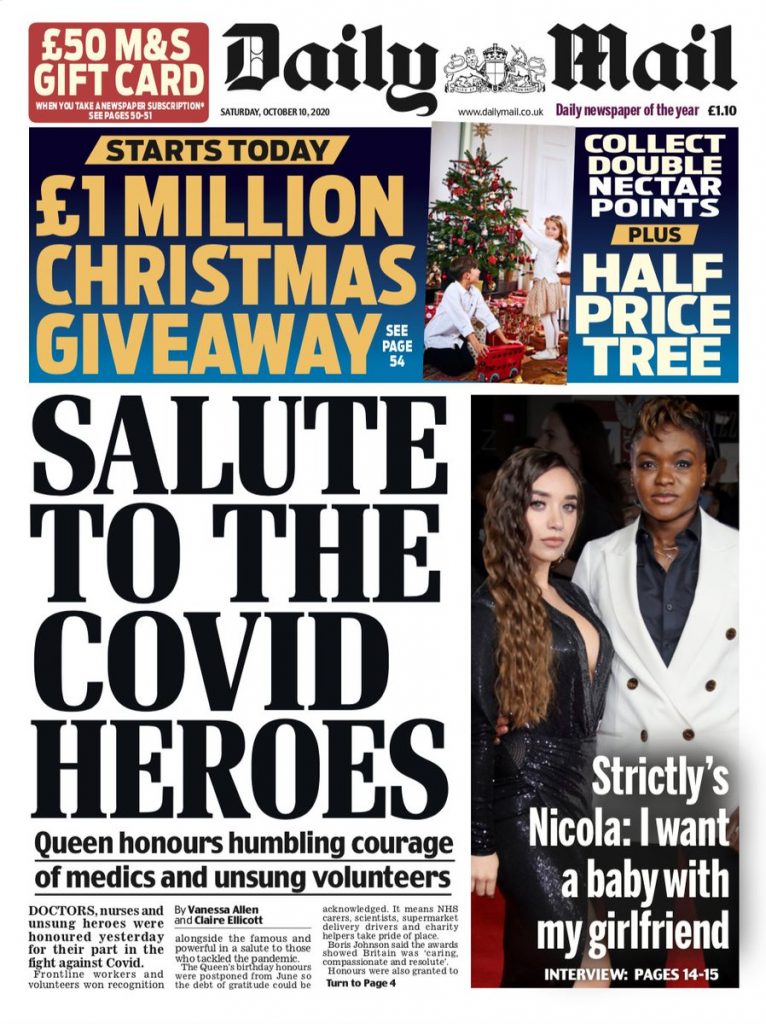 Daily Mail Front Page 10th of October 2020 - Tomorrow's Papers Today!