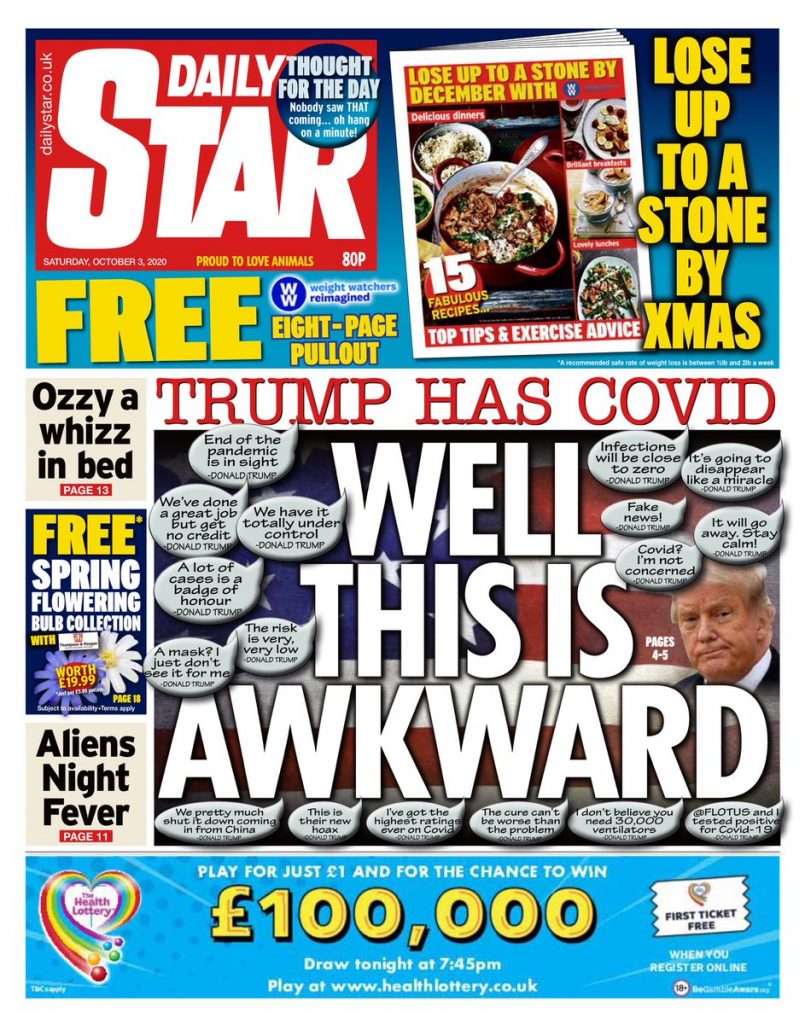 Daily Star Front Page 3rd of October 2020 - Tomorrow's Papers Today!