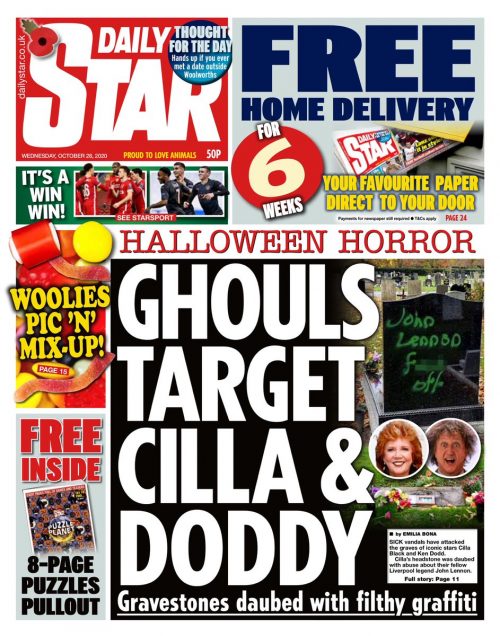 Daily Star Front Page 28th of October 2020 - Tomorrow's Papers Today!