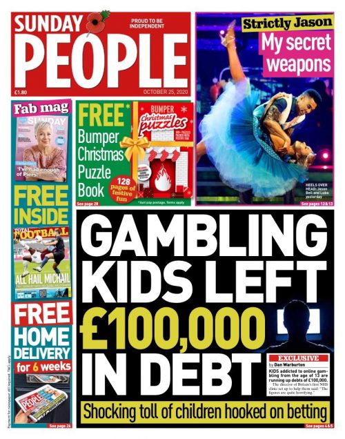 The People Front Page 25th of October 2020 - Tomorrow's Papers Today!