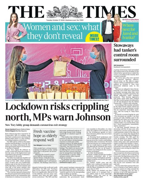 Times Front Page 27th of October 2020 - Tomorrow's Papers Today!
