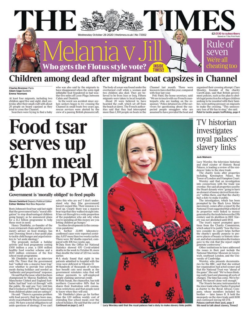 Times Front Page 28th of October 2020 - Tomorrow's Papers Today!