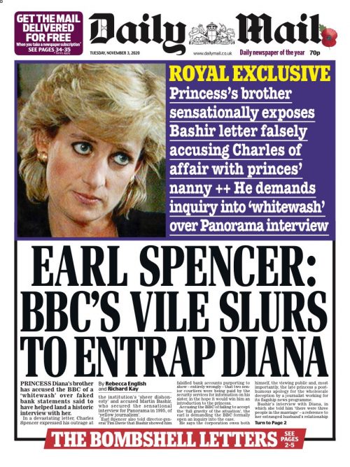 Daily Mail Front Page 3rd of November 2020 - Tomorrow's Papers Today!