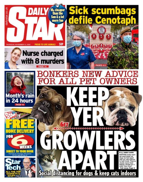 Daily Star Front Page 12th of November 2020 - Tomorrow's Papers Today!