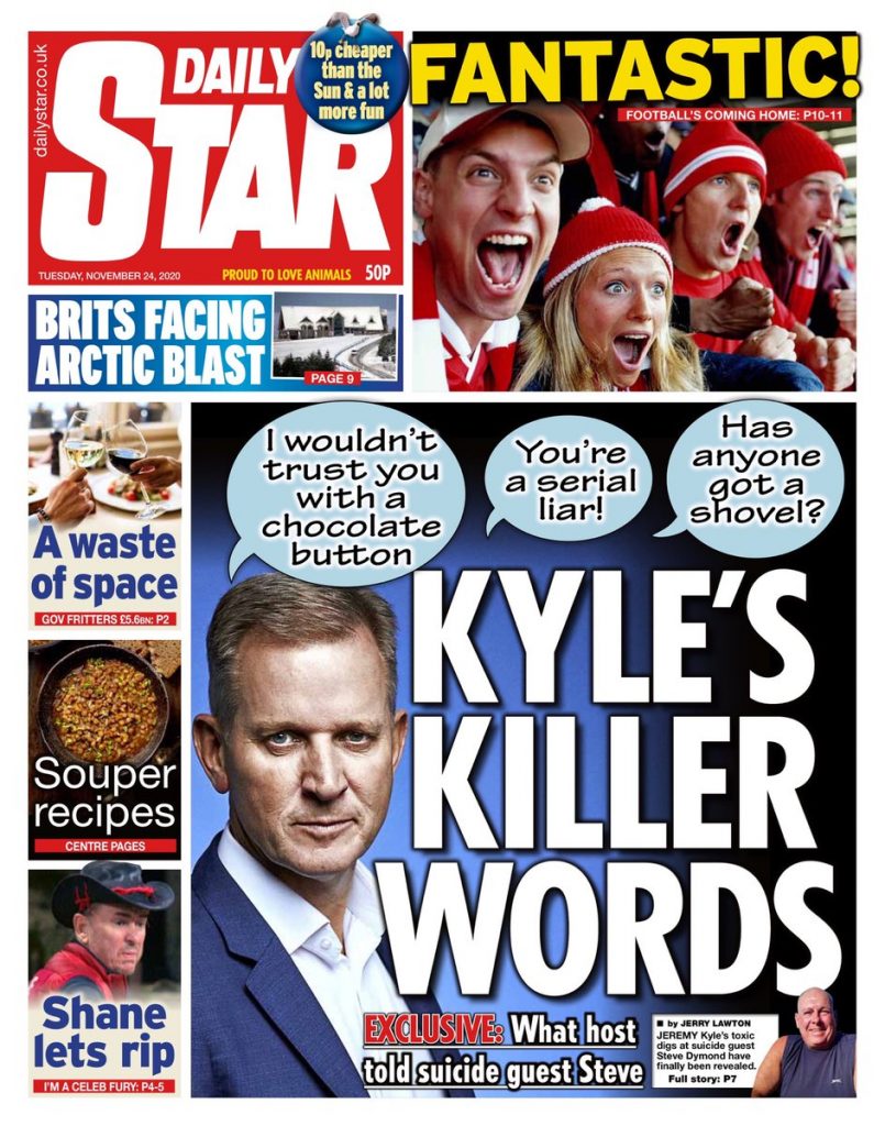 Daily Star Front Page 24th of November 2020 - Tomorrow's Papers Today!