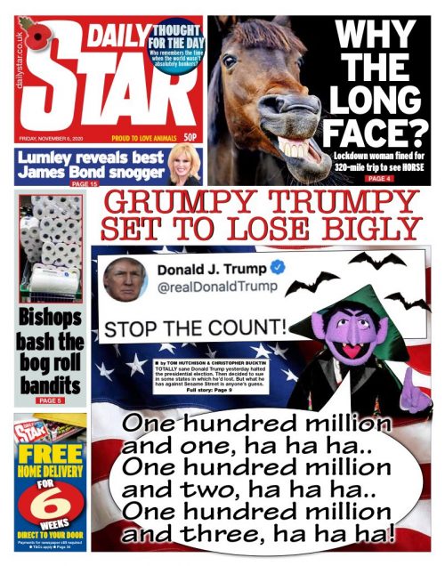 Daily Star Front Page 6th of November 2020 - Tomorrow's Papers Today!