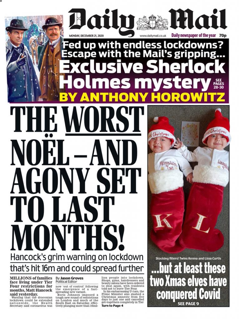 Daily Mail Front Page 21st of December 2020 - Tomorrow's Papers Today!
