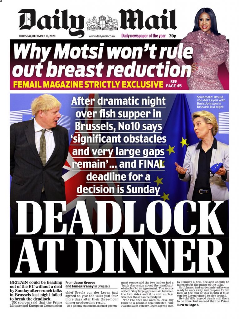 Daily Mail Front Page 10th of December 2020 - Tomorrow's Papers Today!