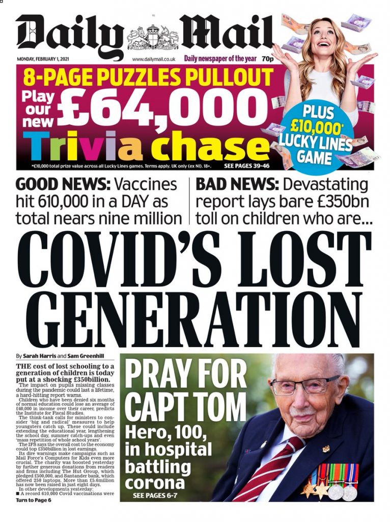 Daily Mail Front Page 1st of February 2021 - Tomorrow's Papers Today!