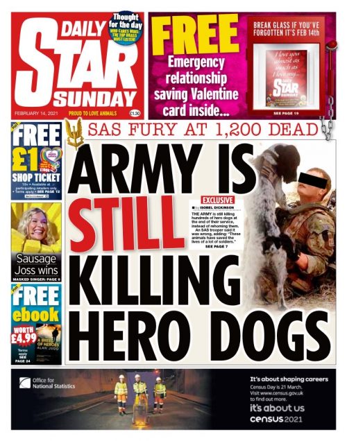 Daily Star Sunday Front Page 14th of February 2021 - Tomorrow's Papers ...
