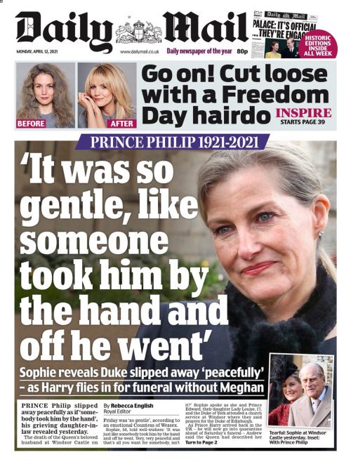 Daily Mail Front Page 12th of April 2021 - Tomorrow's Papers Today!