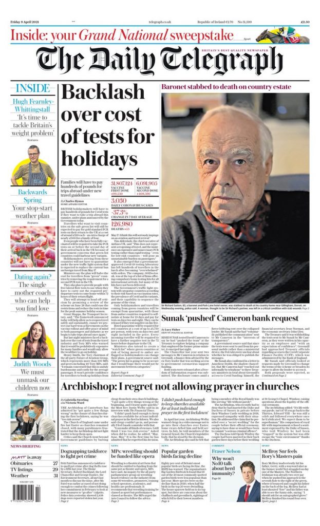 Daily Telegraph Front Page 23rd of June 2020 - Tomorrow's Papers Today!