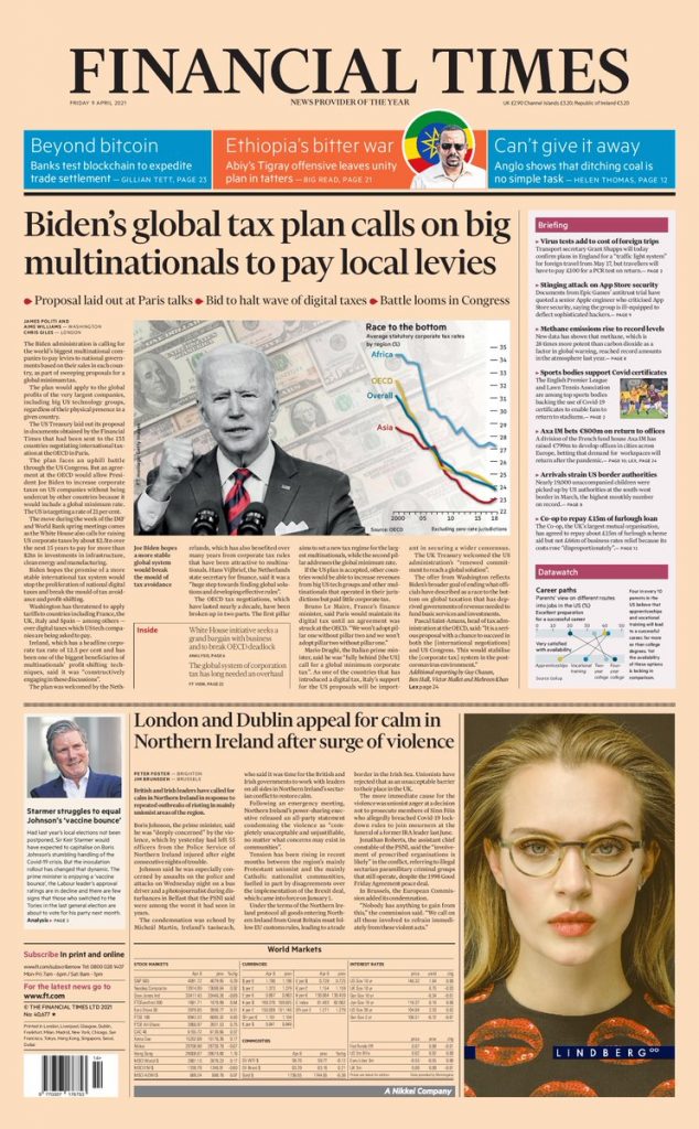 Financial Times Front Page 24th of December 2020 - Tomorrow's Papers Today!