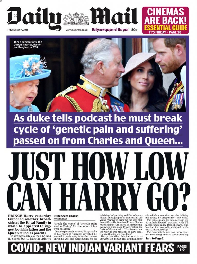 Daily Mail Front Page 14th of May 2021 - Tomorrow's Papers Today!