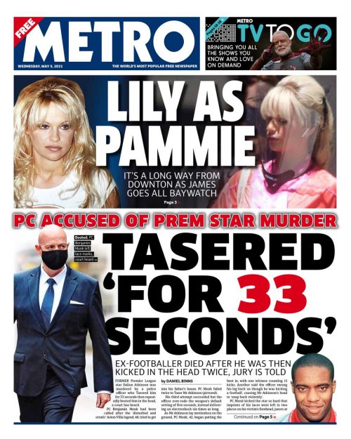 Metro Front Page 5th of May 2021 - Tomorrow's Papers Today!