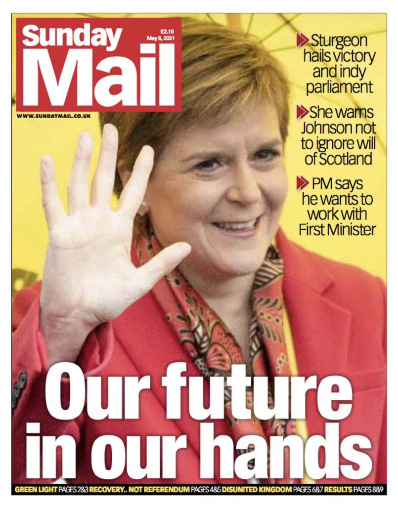 Sunday Mail Front Page 9th of May 2021 - Tomorrow's Papers Today!
