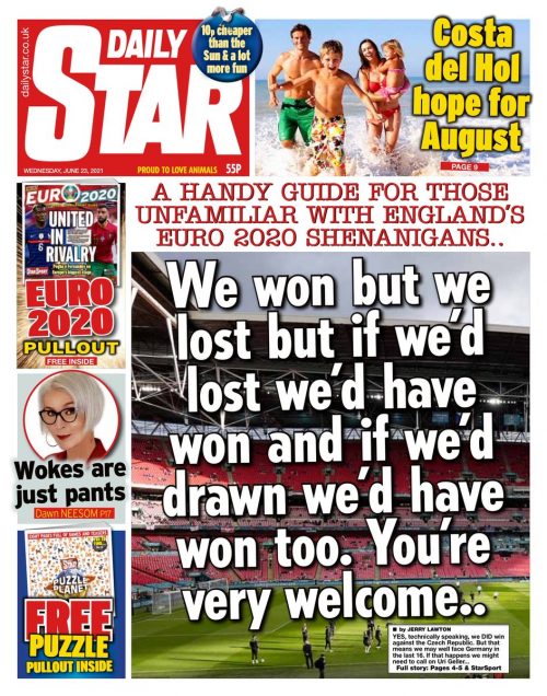 Daily Star Front Page 23rd of June 2021 - Tomorrow's Papers Today!