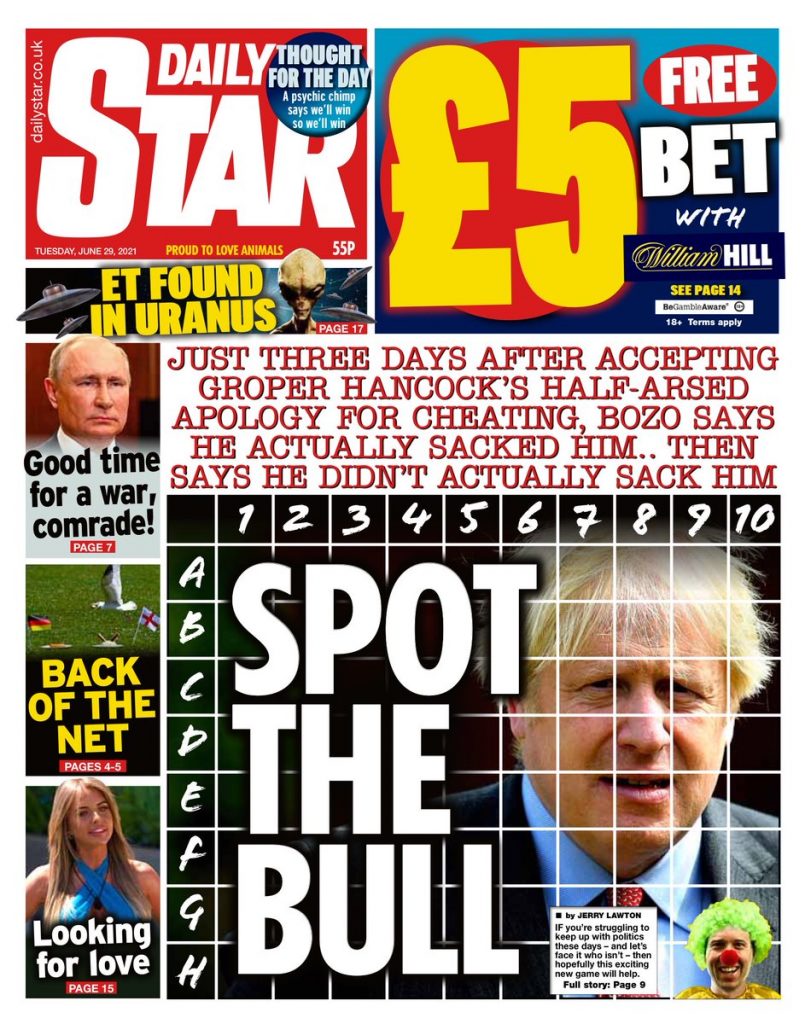 Daily Star Front Page 29th of June 2021 - Tomorrow's Papers Today!