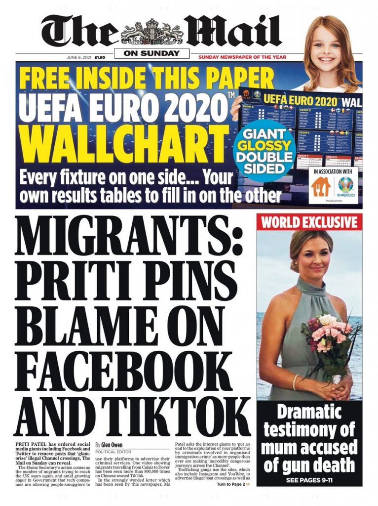 Mail on Sunday Front Page 6th of June 2021 - Tomorrow's Papers Today!