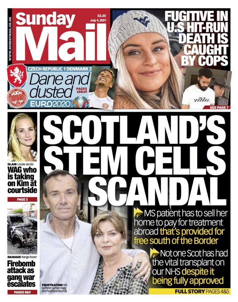 Sunday Mail Front Page 4th of July 2021 - Tomorrow's Papers Today!