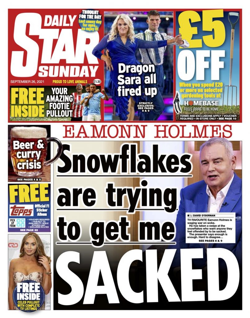 Daily Star Sunday Front Page 26th of September 2021 - Tomorrow's Papers ...