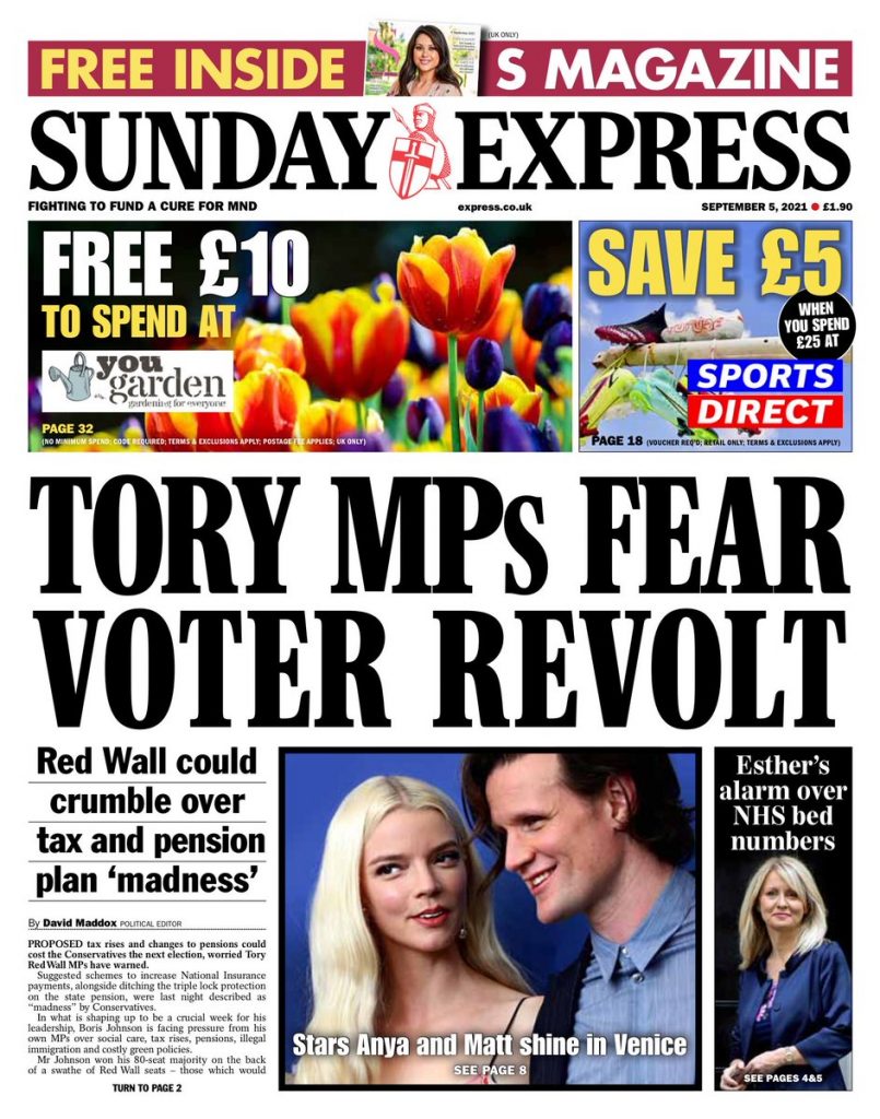 Sunday Express Front Page 5th of September 2021 - Tomorrow's Papers Today!