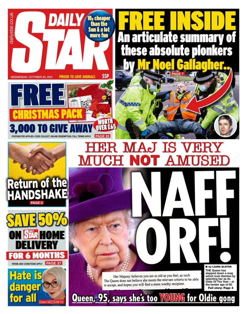 Daily Star Front Page 20th of October 2021 - Tomorrow's Papers Today!