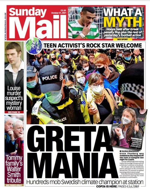 Sunday Mail Front Page 31st of October 2021 - Tomorrow's Papers Today!