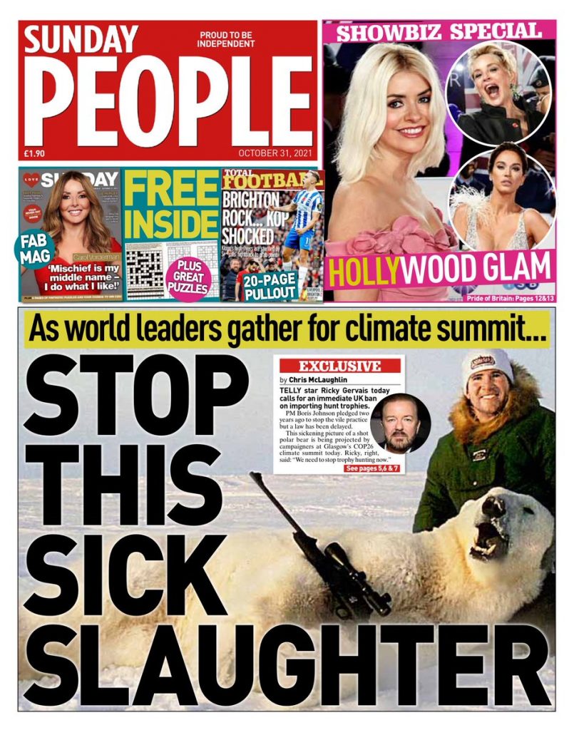 Sunday People Front Page 31st of October 2021 - Tomorrow's Papers Today!