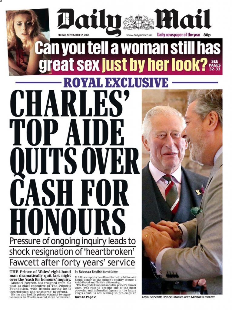 Daily Mail Front Page 12th of November 2021 - Tomorrow's Papers Today!