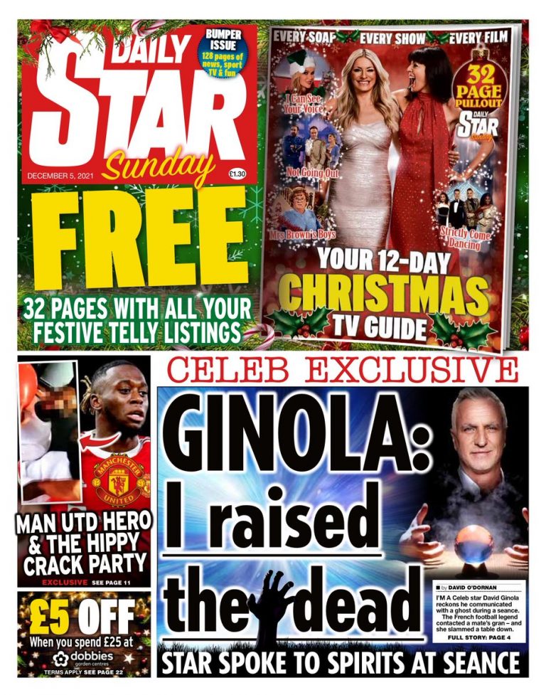 Daily Star Sunday Front Page 5th of December 2021 - Tomorrow's Papers ...