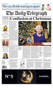 Daily Telegraph Front Page 21st of December 2021 - Tomorrow's Papers Today!
