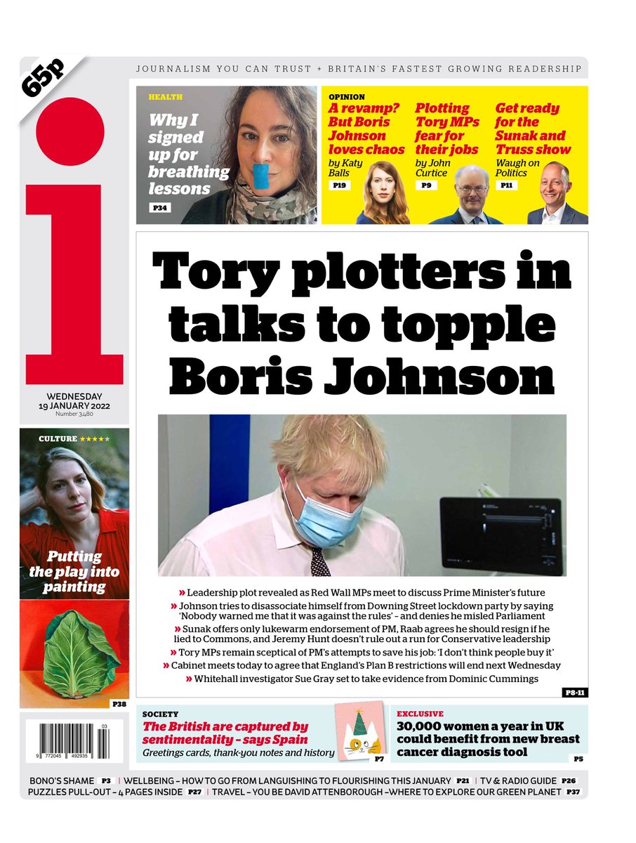 i Front Page 19th of January 2022 - Tomorrow's Papers Today!