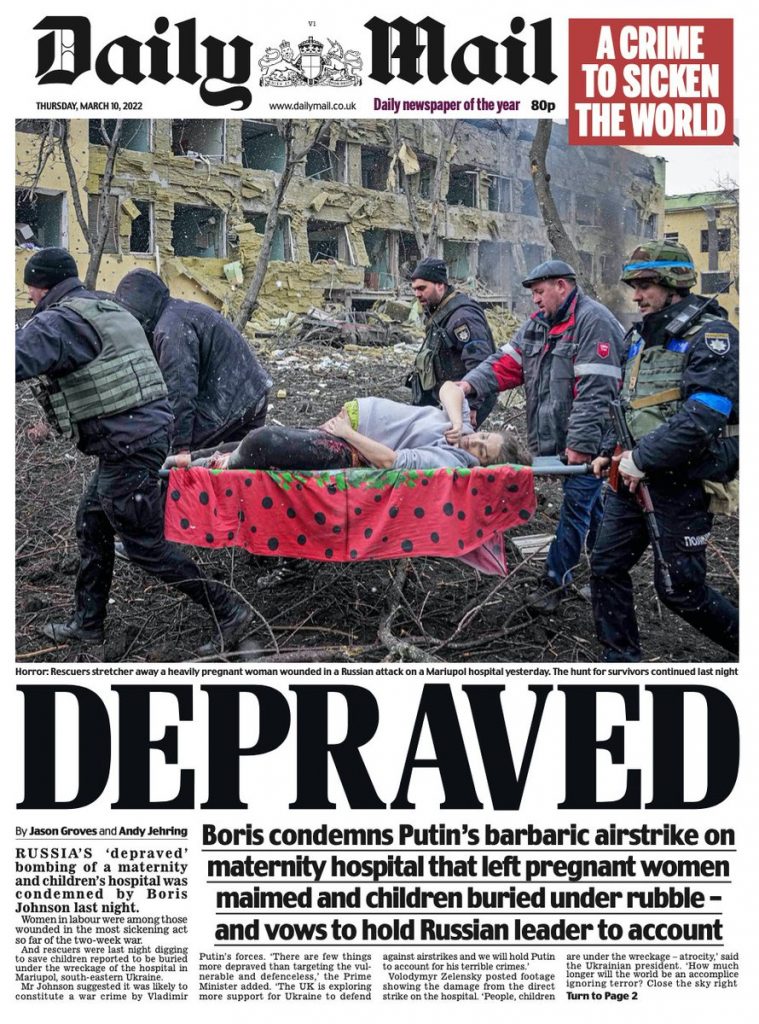 Daily Mail Front Page 10th of March 2022 - Tomorrow's Papers Today!