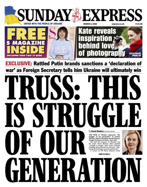 Sunday Express Front Page 6th of March 2022 - Tomorrow's Papers Today!