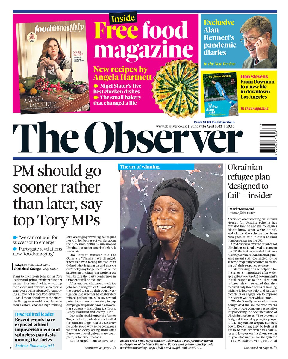 Observer Front Page 6th of June 2021 - Tomorrow's Papers Today!