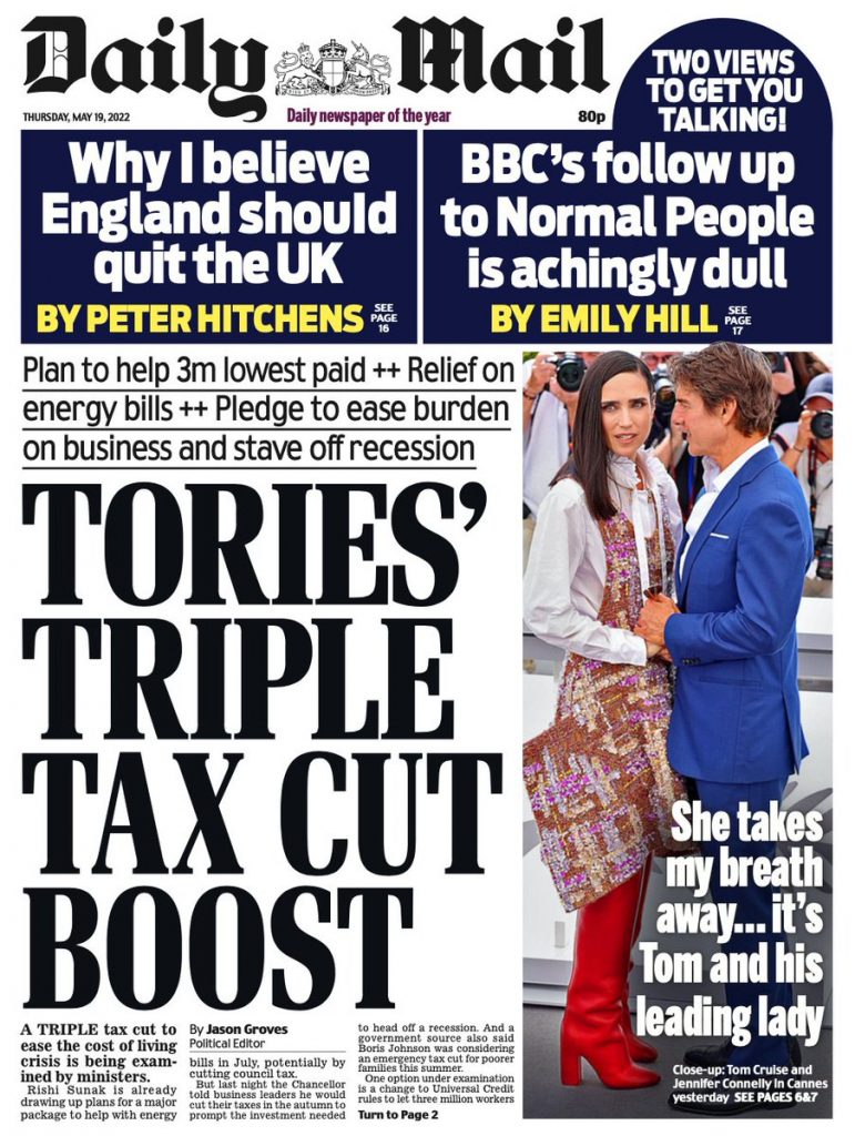 Daily Mail Front Page 19th of May 2022 - Tomorrow's Papers Today!