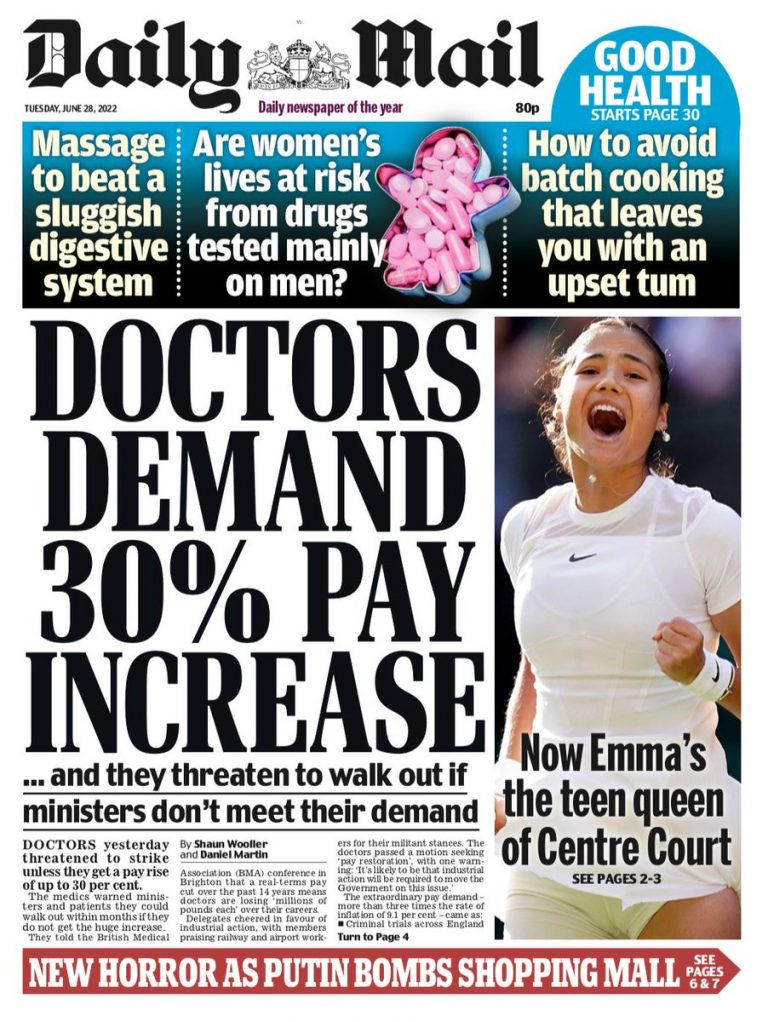 Daily Mail Front Page 28th of June 2022 - Tomorrow's Papers Today!