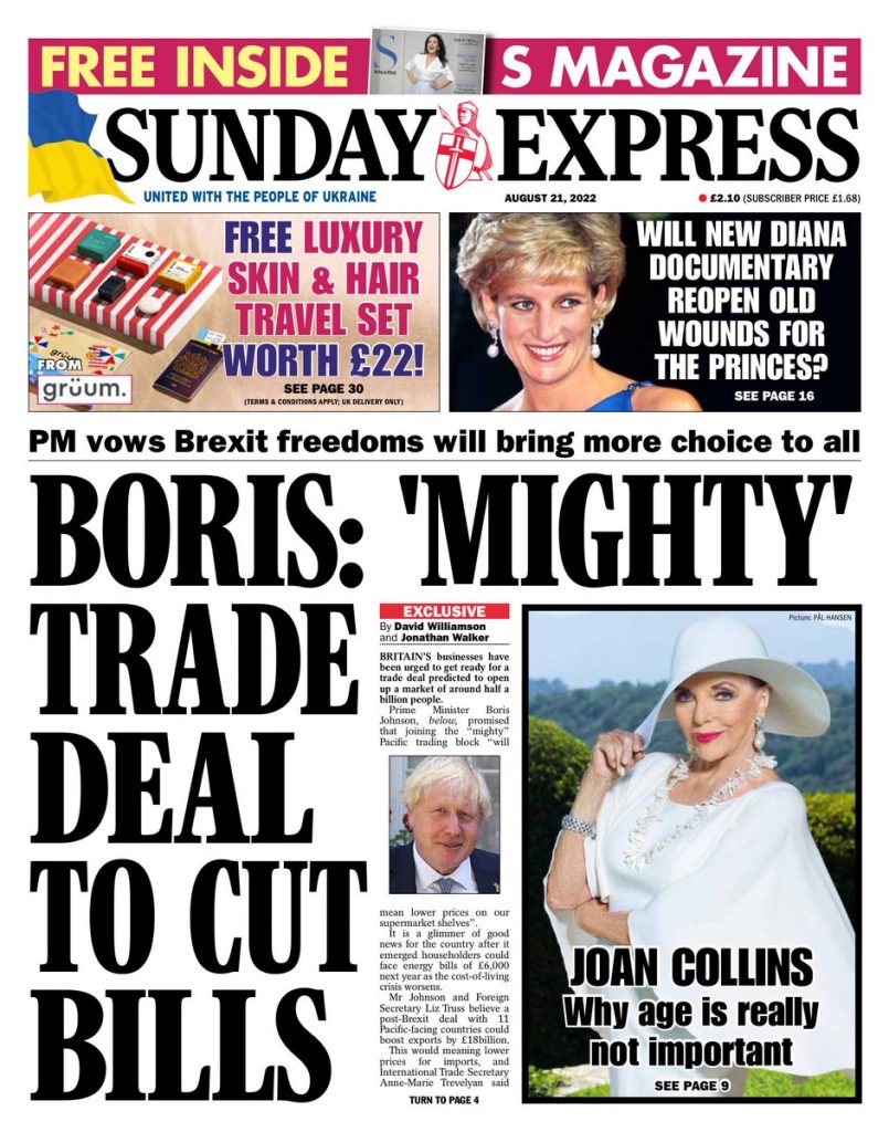 Sunday Express Front Page 21st of August 2022 - Tomorrow's Papers Today!